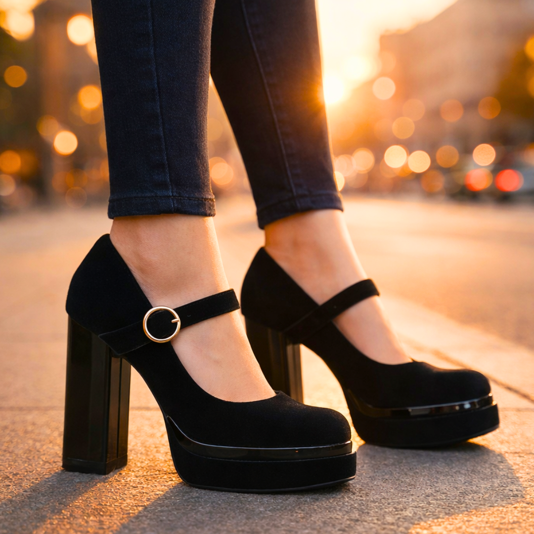 Seraphina Velvet Mary Jane Pumps – Blake Hampton